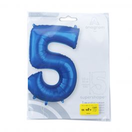 GLOBO METAL #5 AZUL 36PULG