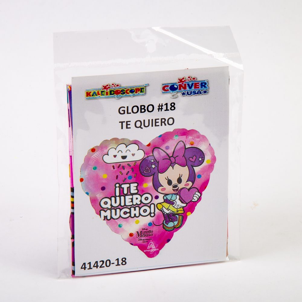 Globo metal corazón Minnie Mouse 18pulg