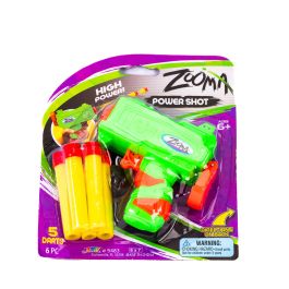 Pistola plástico con dardos zooma power shot 6pzas +6a