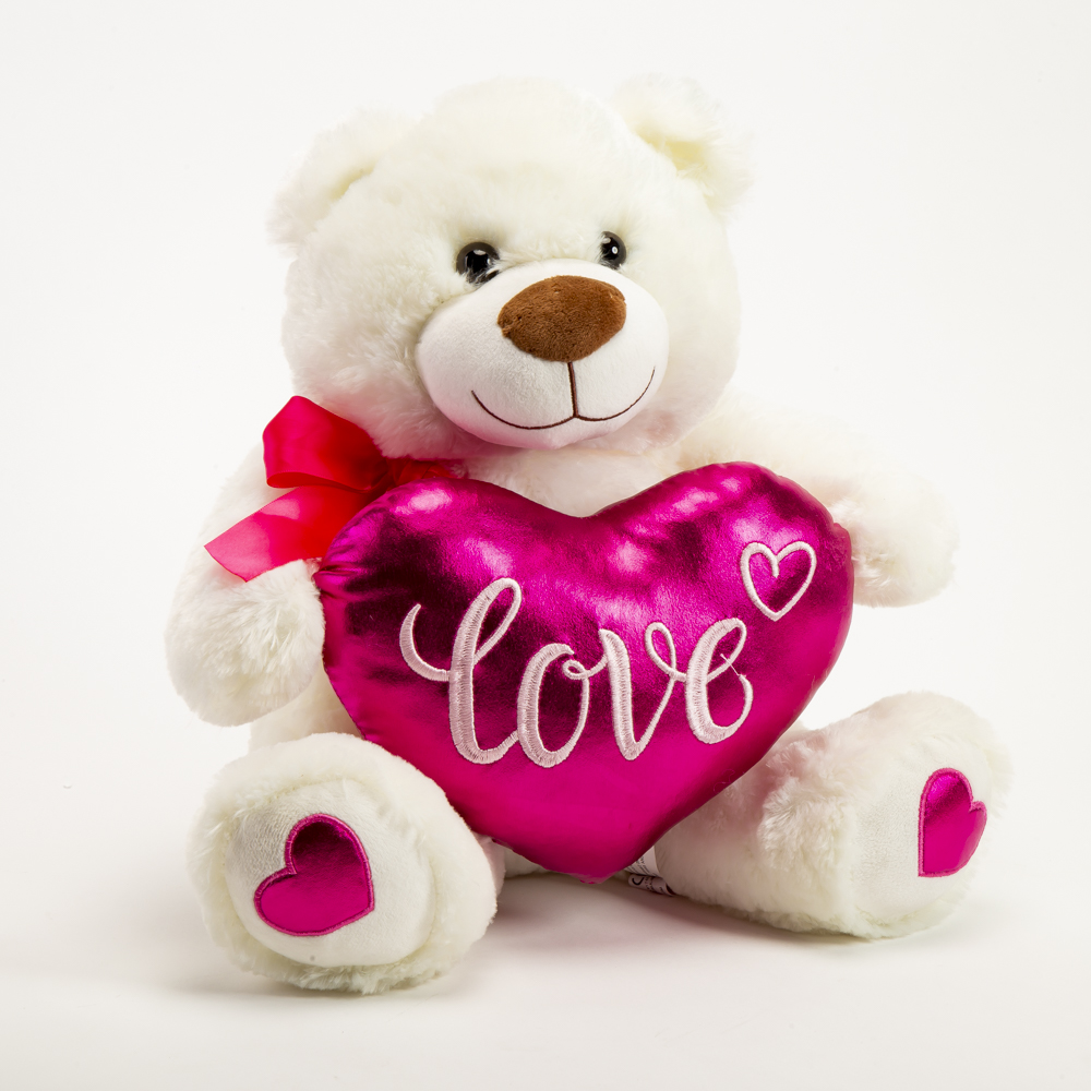 Peluche oso con corazón love 15pulg