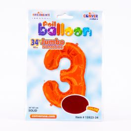Globo metal #3 rojo 34pulg