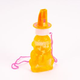 Burbujero plástico forma mono 3d con pito tonos surtido