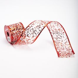 Cinta decorativa navideña escarchada con detalle bordes 9.14mx6.3cm ...