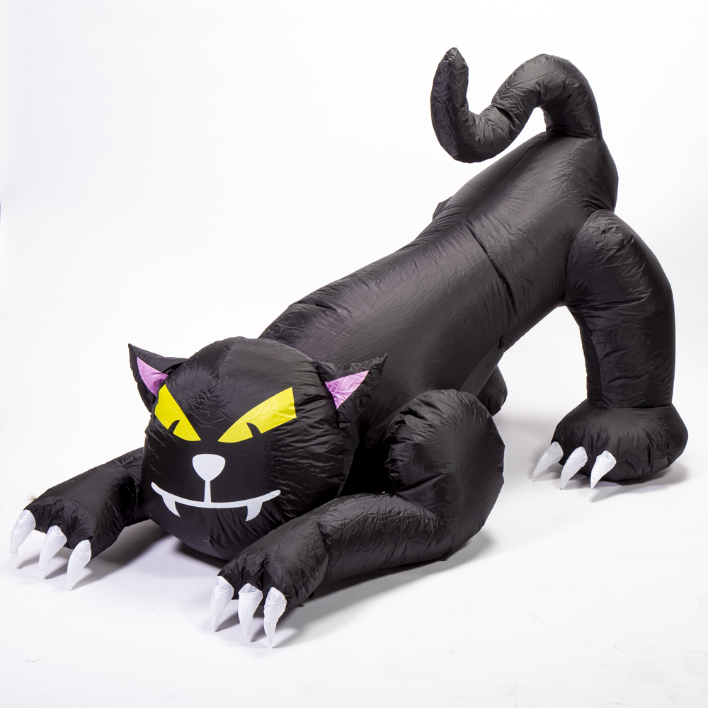 Inflable plástico gato Halloween 1.80m negro
