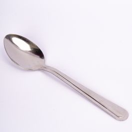 Cuchara metal con borde 18.5cm plateado