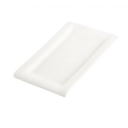 Plato porcelana rectangular liso 27cm 10.5pulg blanco