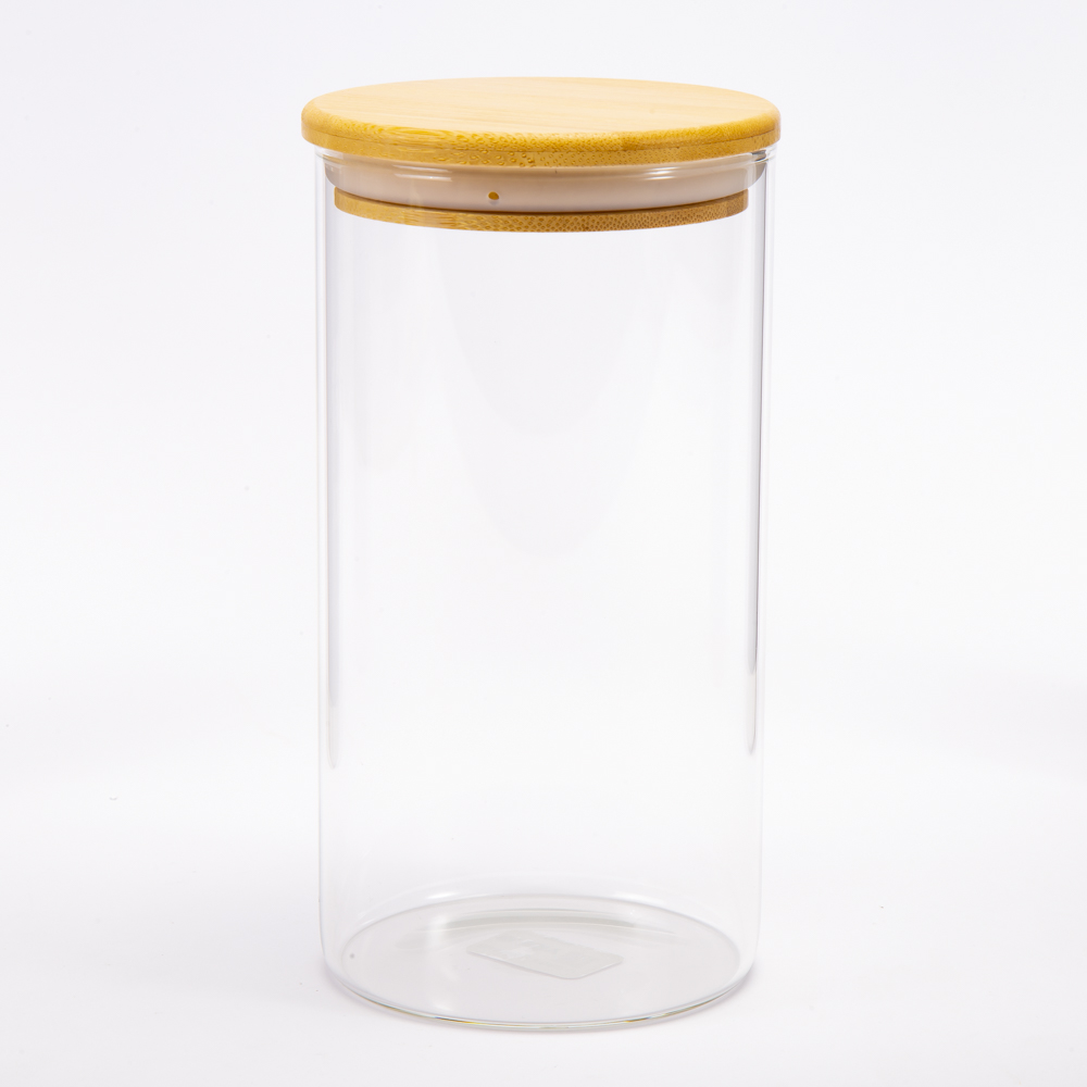 Recipiente vidrio tapa bambú 1100ml