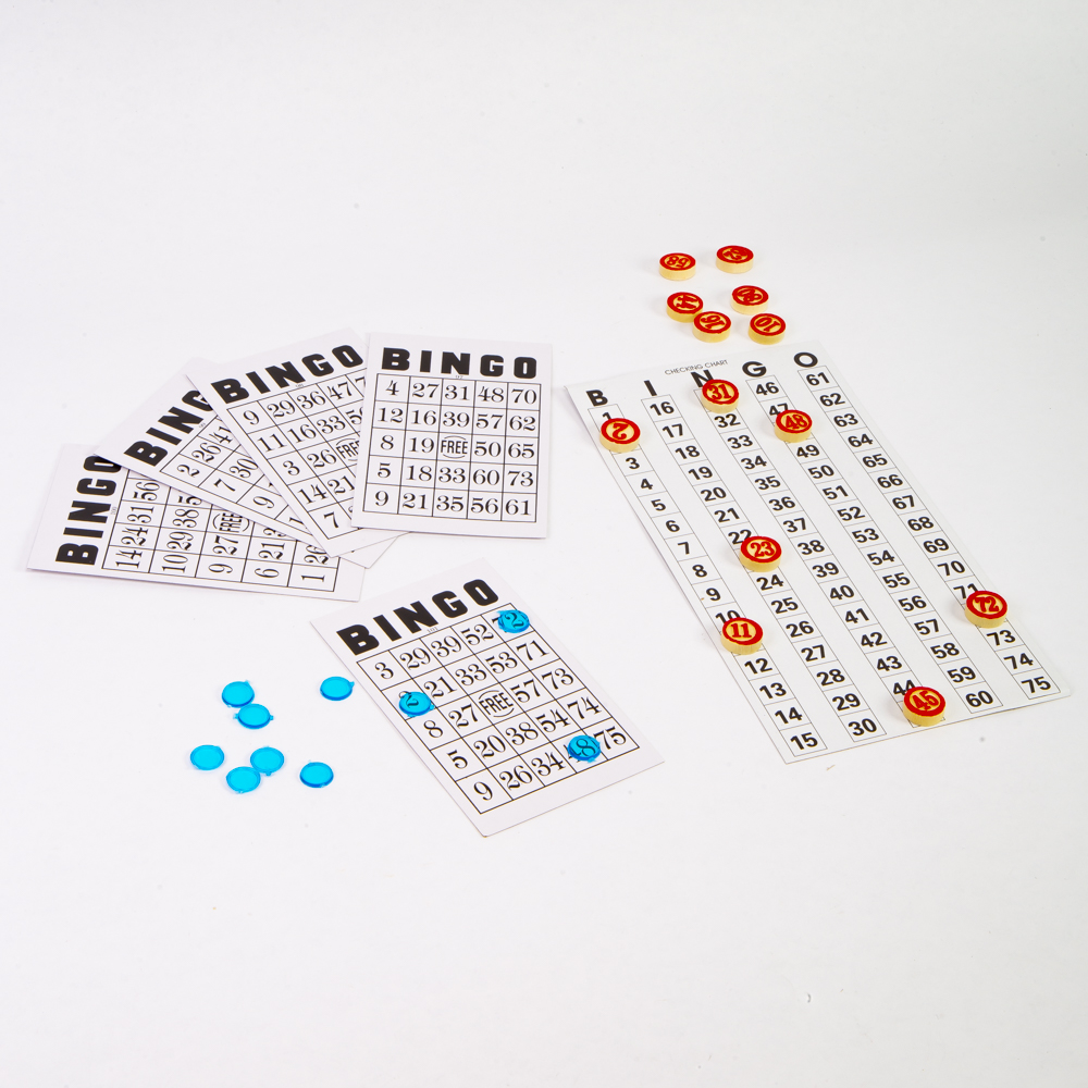 Bingo fichas madera 101 cartones +5a