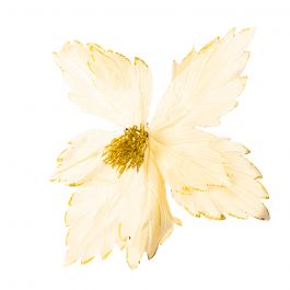 Rama artificial con hojas borde escarchado 64cm dorado