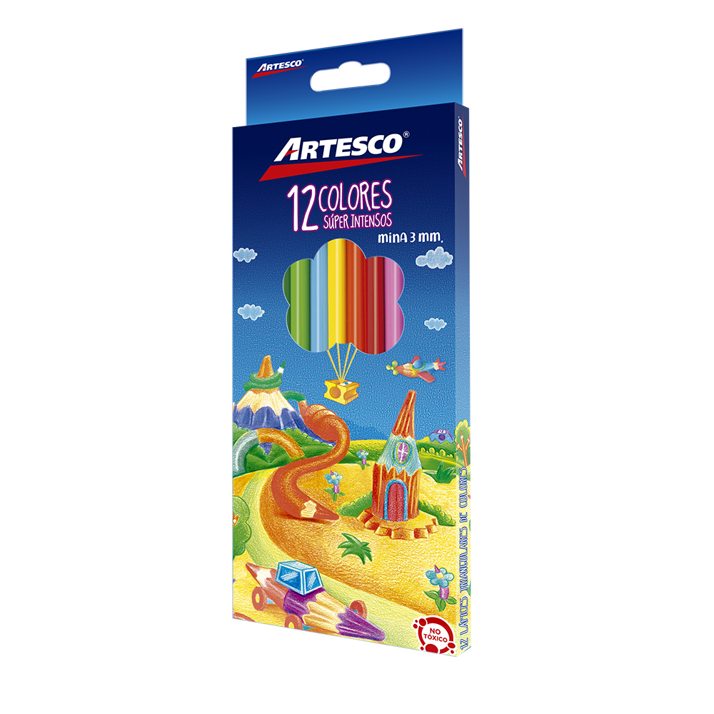 Lápiz color Artesco triangular 12 colores