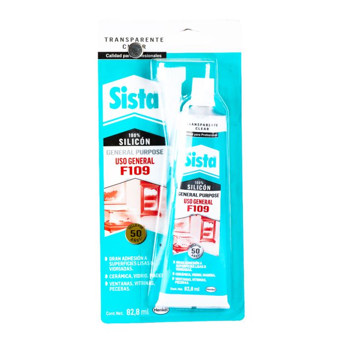 Sellador silicón sista uso general 82.8ml transparente
