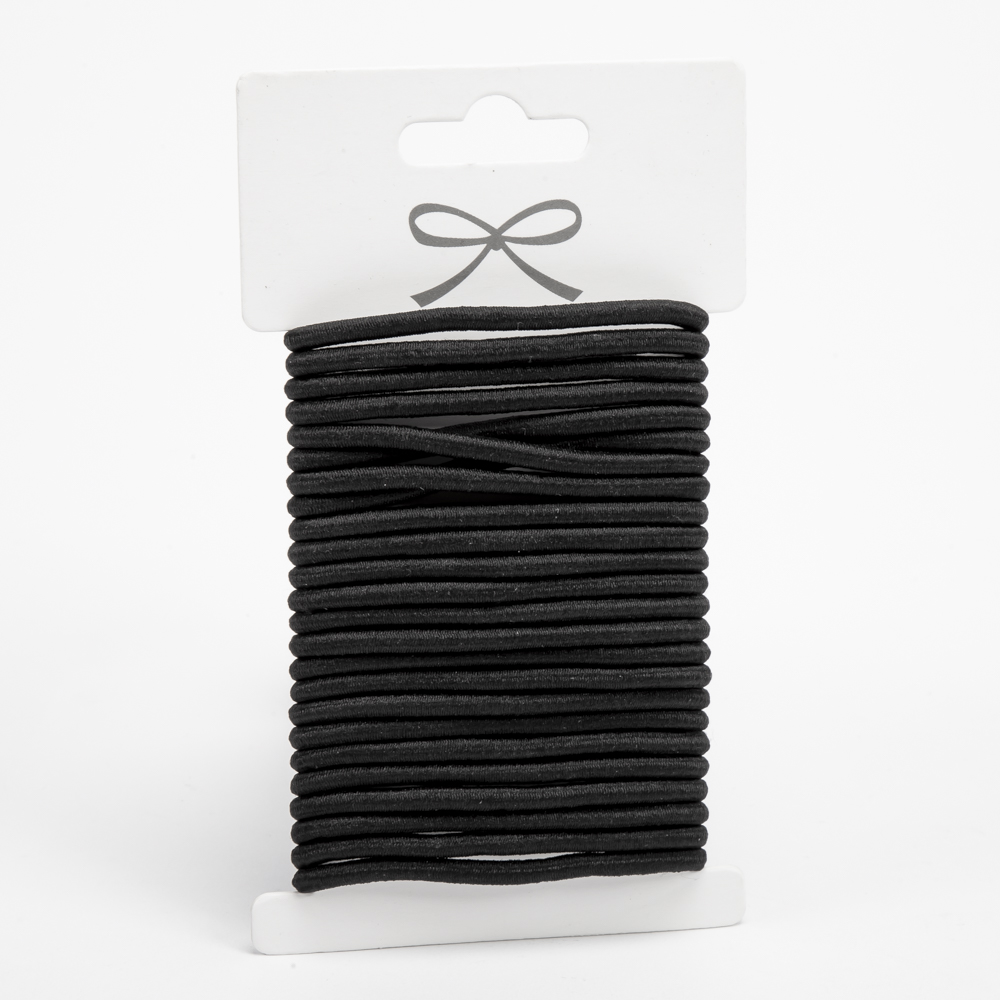 Cola elástica cabello lisa 24pzas negro