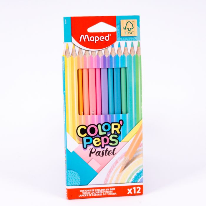 Lápices color triangular 12 colores pastel