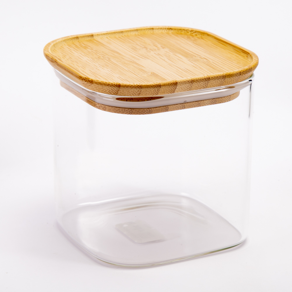 Recipiente vidrio tapa bambú 800ml