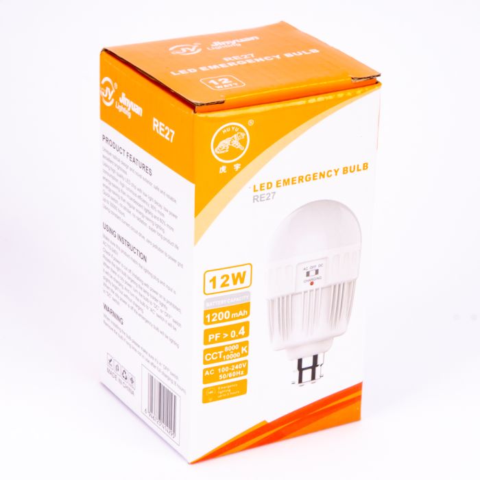 Bombillo led recargable para emergencia 12w blanco