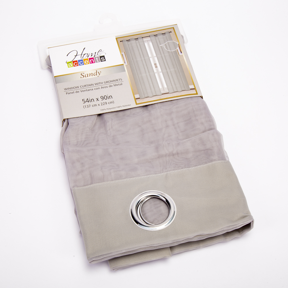 Cortina tela sandy-silver liso 54x90pulg